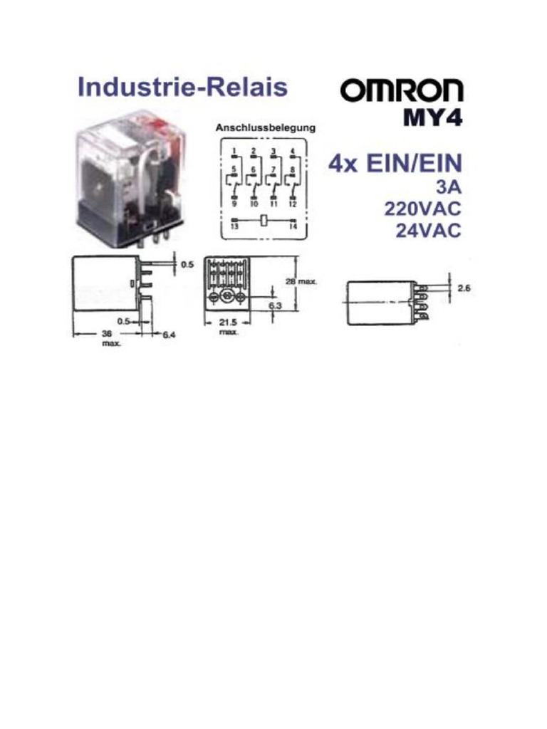 Pin Relay Omron MY4 | PDF