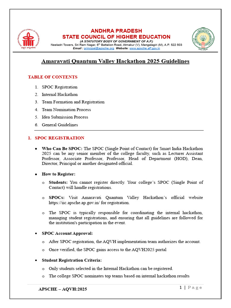 Guidelines - Amaravathi Quantum Valley Hackathon 2025 | PDF | Computing | Cyberspace