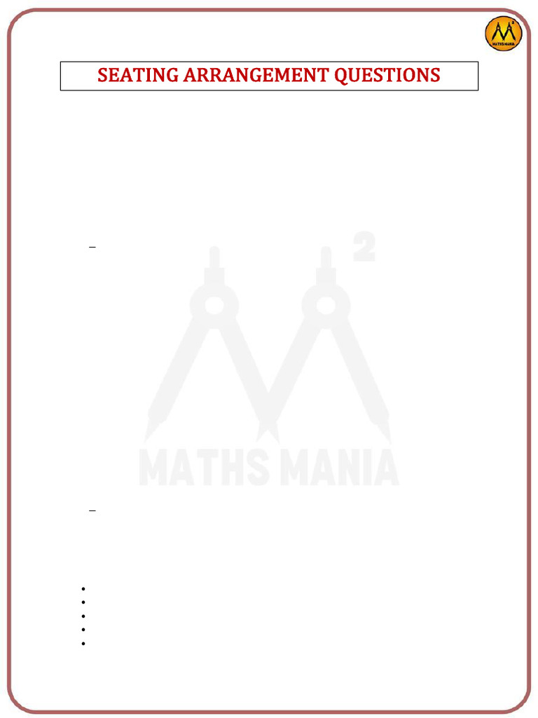 Seating Arrangement Problems and Solutions | PDF | Edible Plants ...
