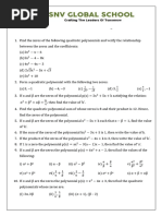 Class 10 CBSE Polynomials Extra Questions | PDF
