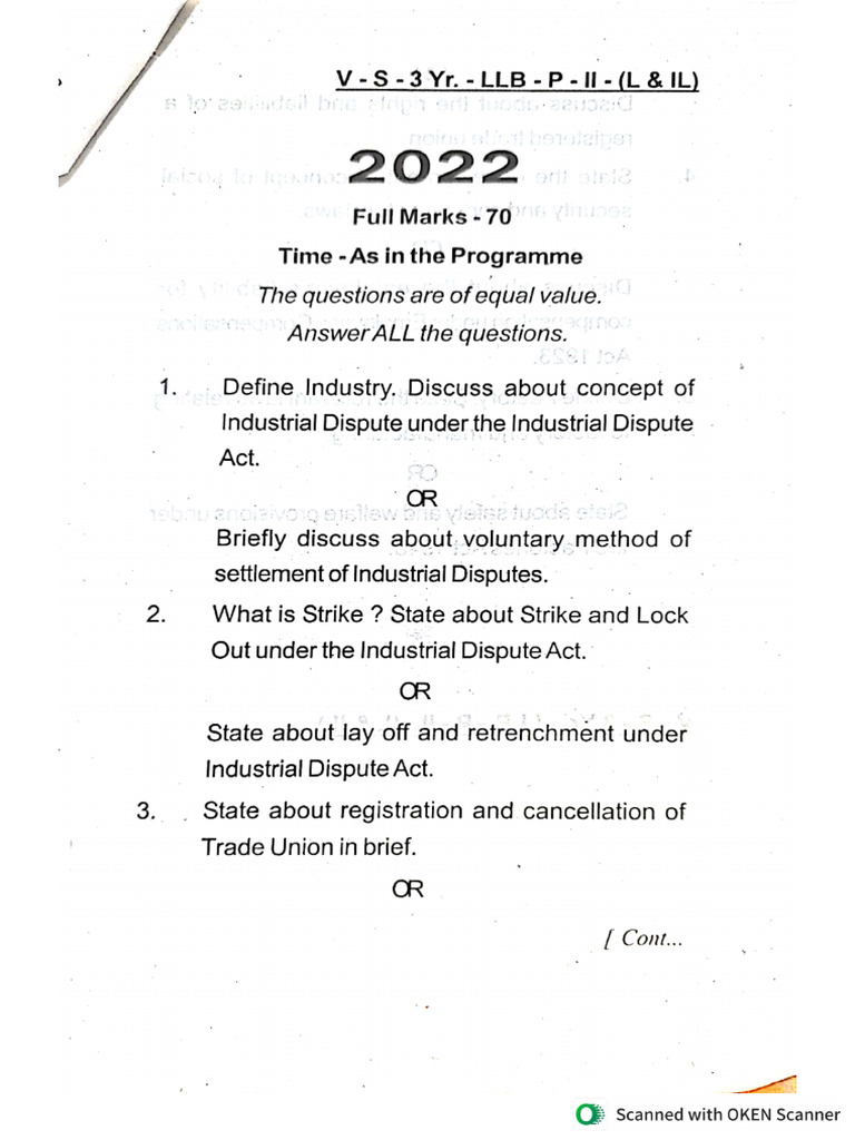 2022 Question Paper 5th Sem | PDF