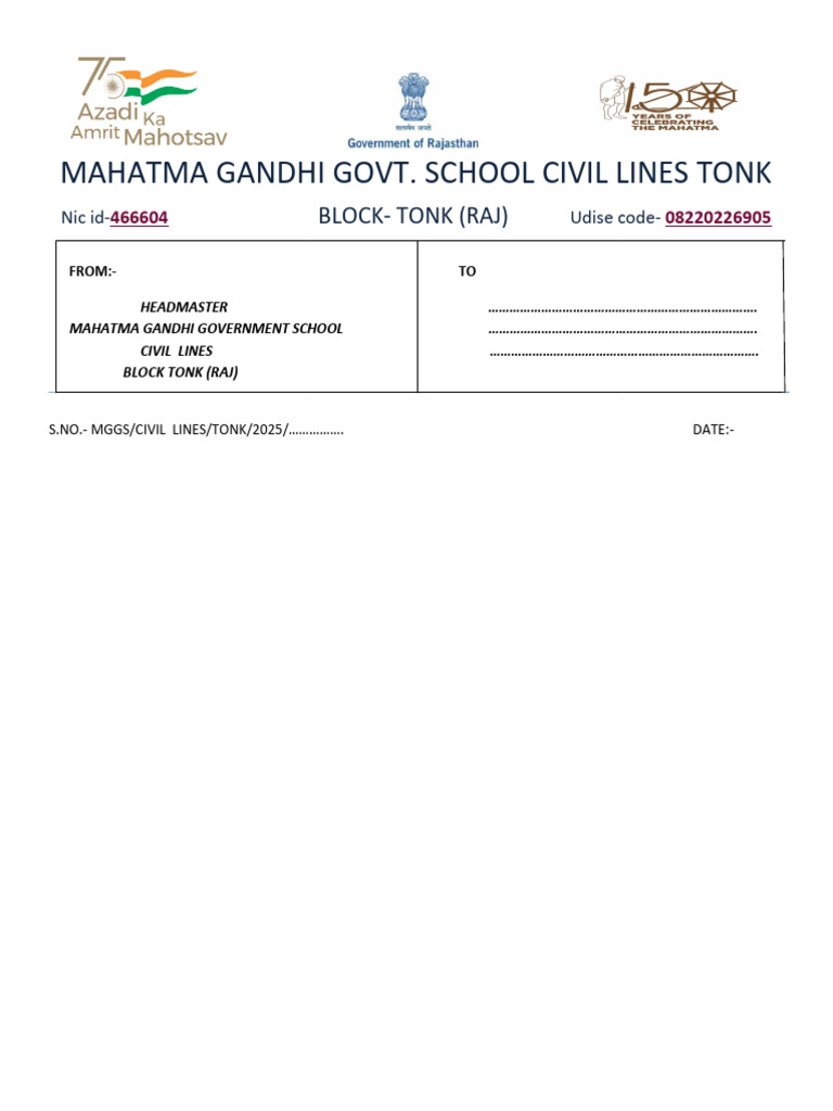 MGGS Official Letterhead Format | PDF