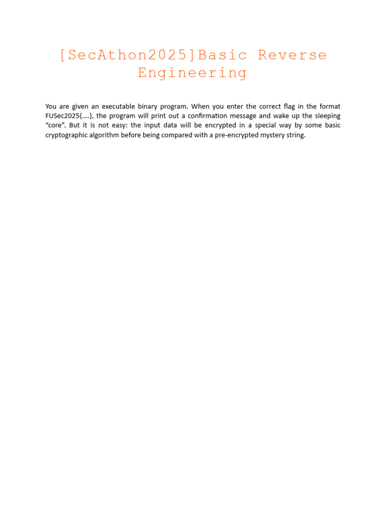 (SecAthon2025) Basic Reverse Engineering | PDF