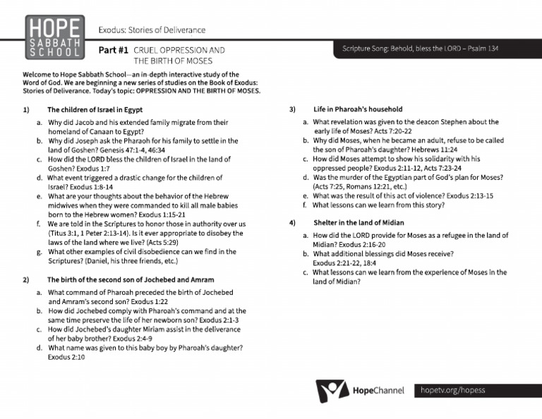 Hope Sabbath School Lessons-2 - Part1 | PDF