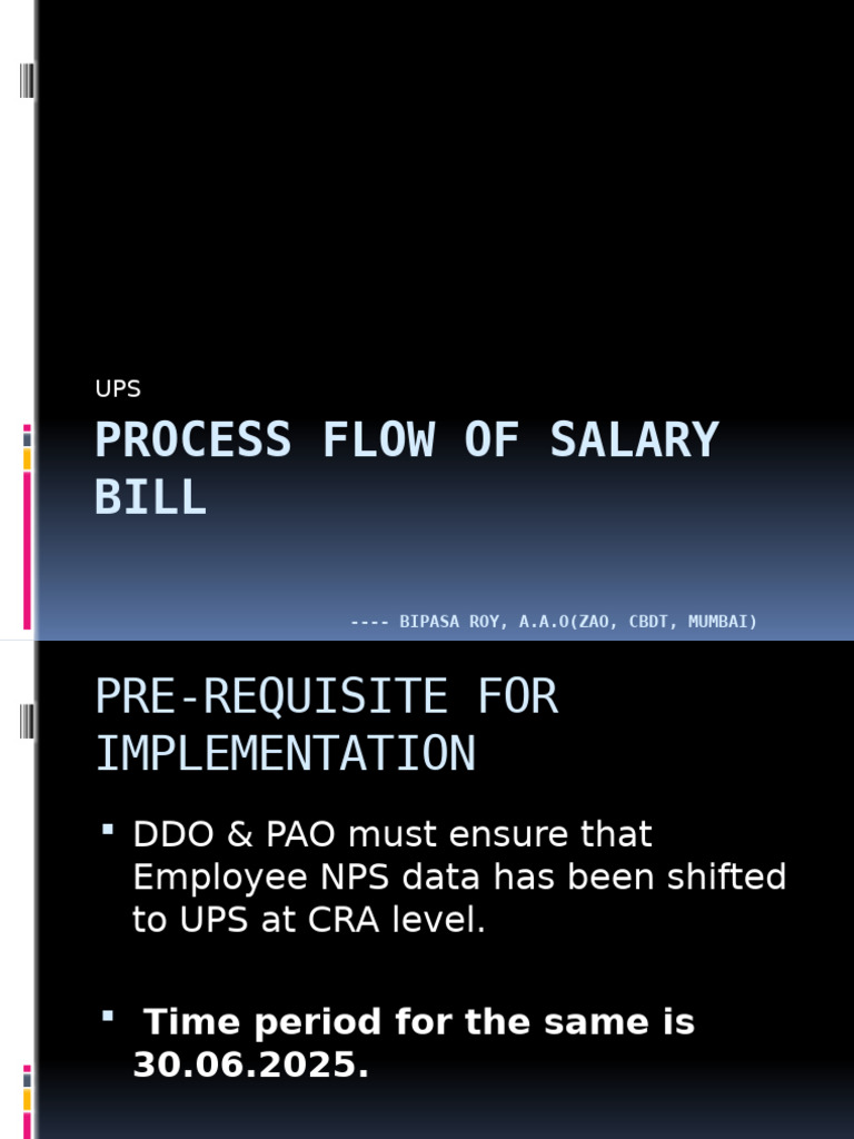Salary Bill Process for UPS Employees | PDF