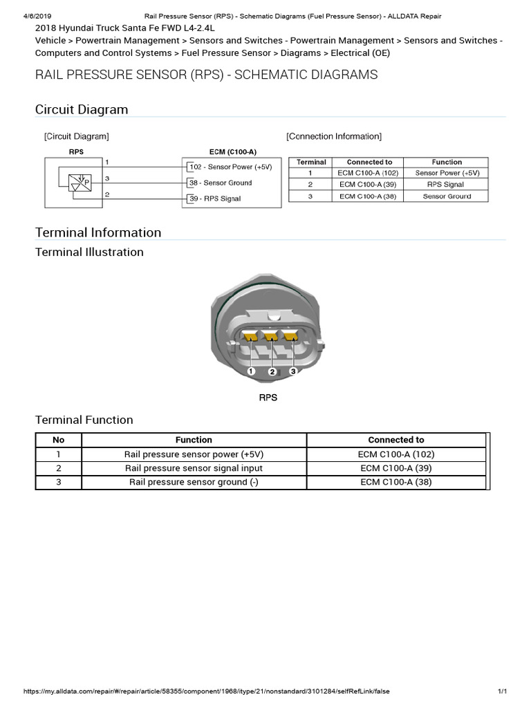 2KD Fuel Rail Pressure Sensor Diagram | PDF