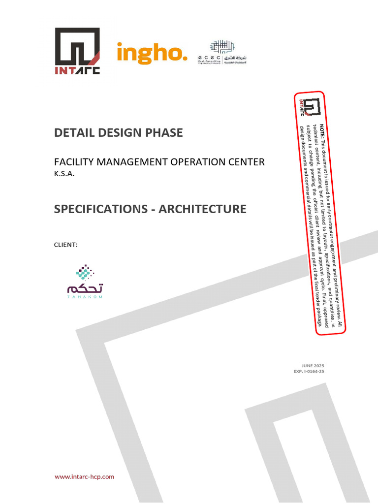 Facility Management Center Design Specs | PDF | Concrete | Masonry