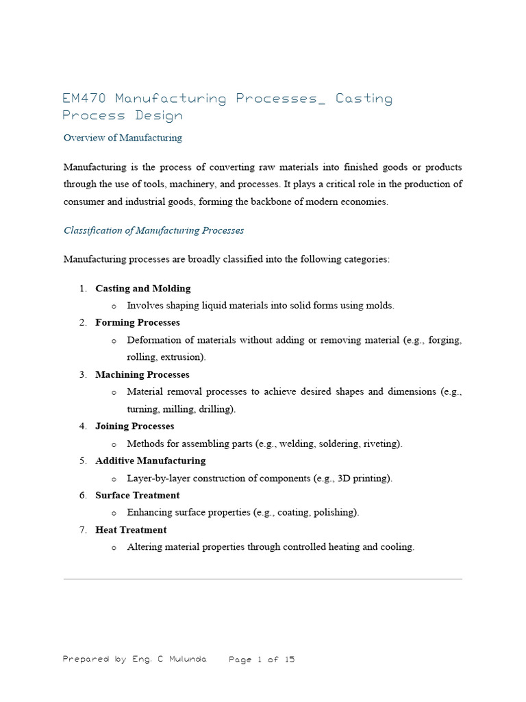 Casting Process Design | PDF | Casting | Mechanical Engineering