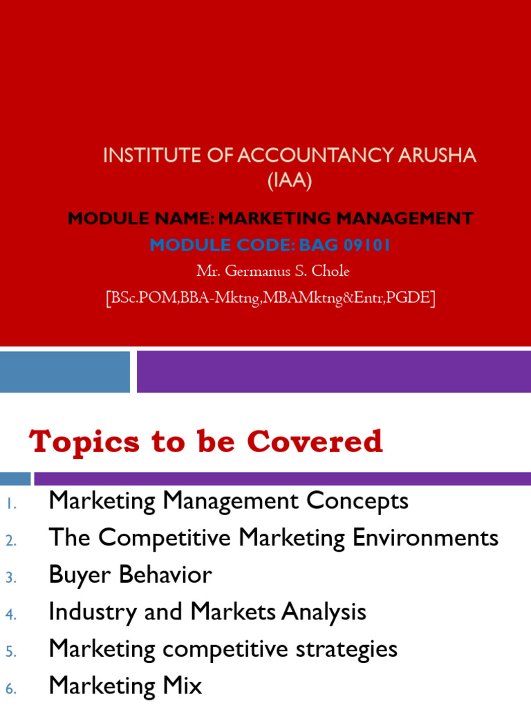 Marketing Management Concepts Overview | PDF | Marketing | Business ...