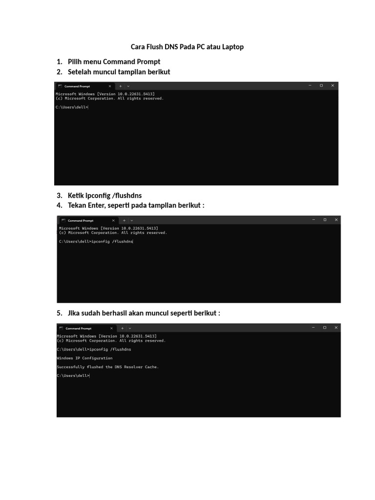 Cara Flush DNS di Command Prompt | PDF
