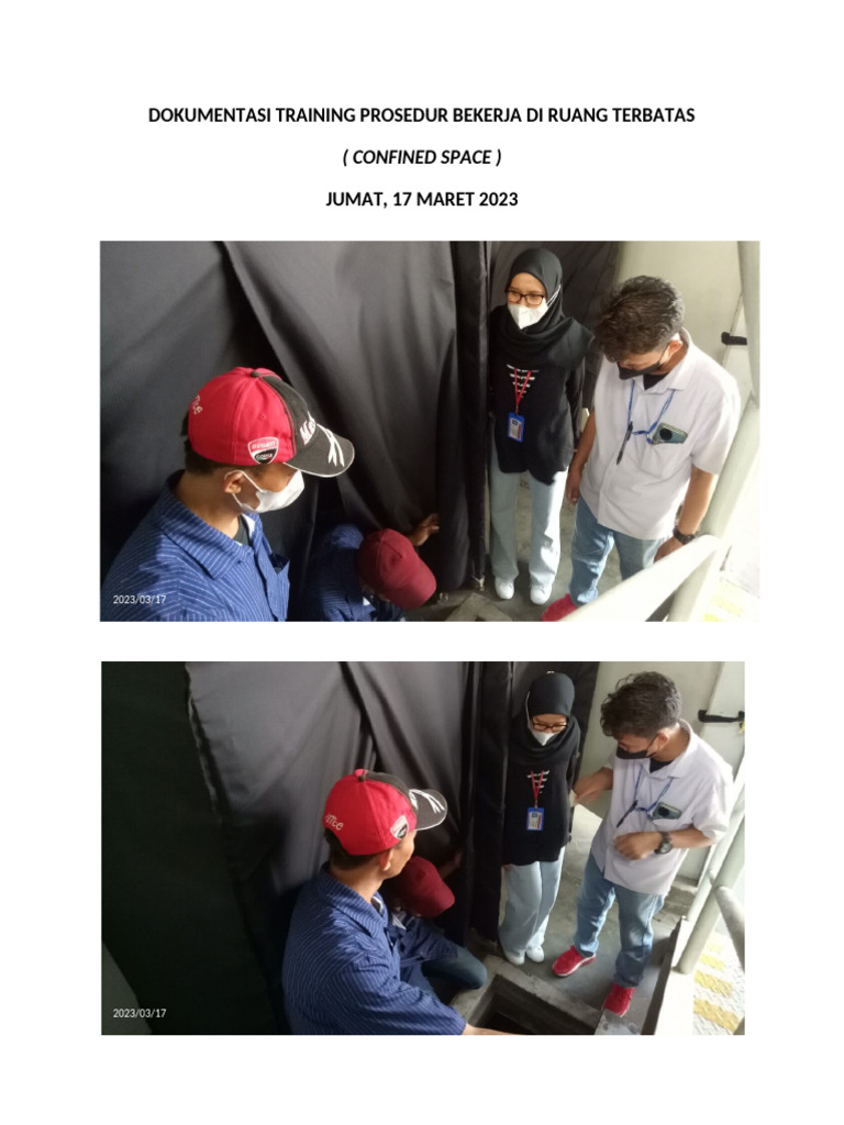 Dokumentasi Training Prosedur Bekerja Di Ruang Terbatas | PDF