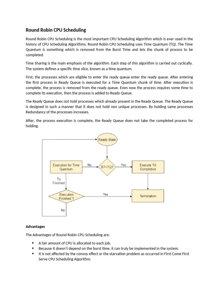 Round Robin CPU Scheduling | PDF