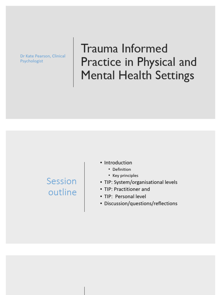 Trauma-Informed Practice in Health Care | PDF | Psychological Trauma ...