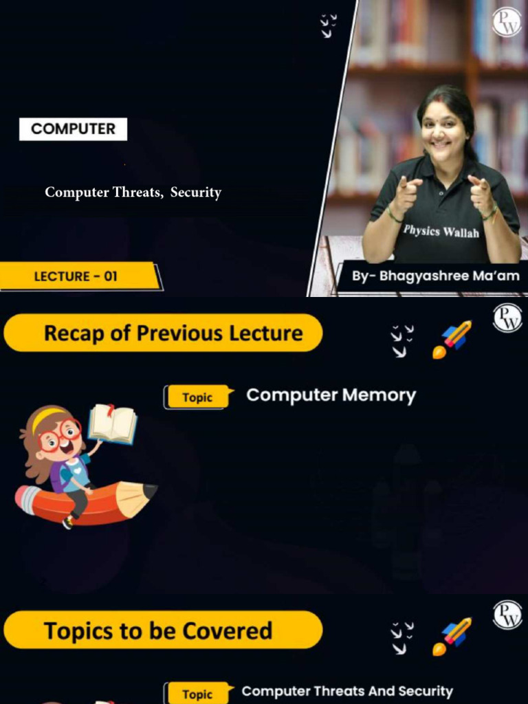 Computer Threats, Security 01 _ Class Notes | PDF