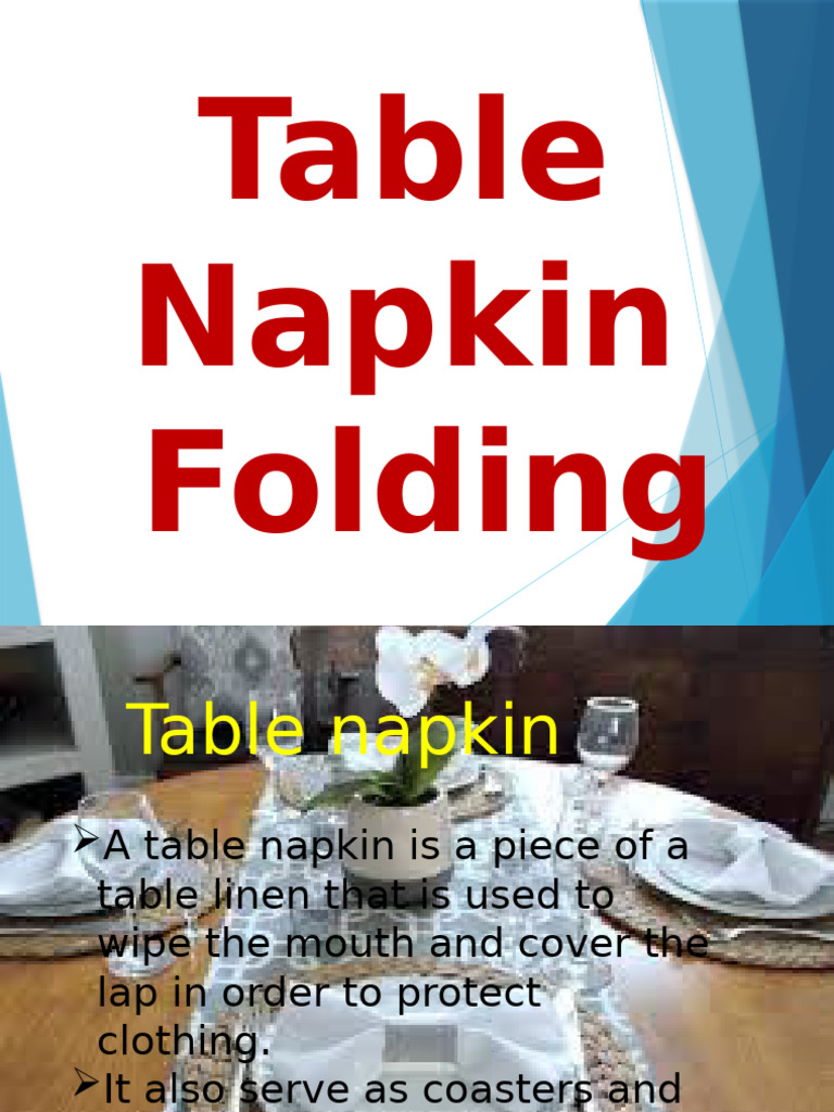 Importance of Table Napkin Folding | PDF