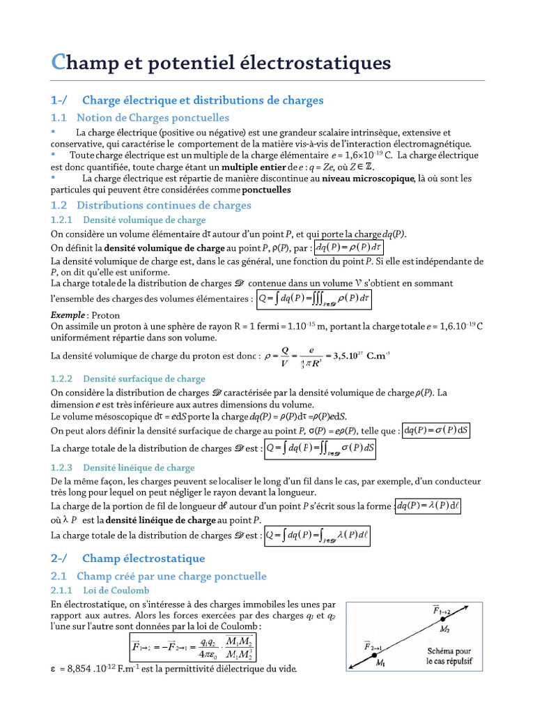 EM-Cours_Champ Électrostatique Et Magnétostatique | PDF