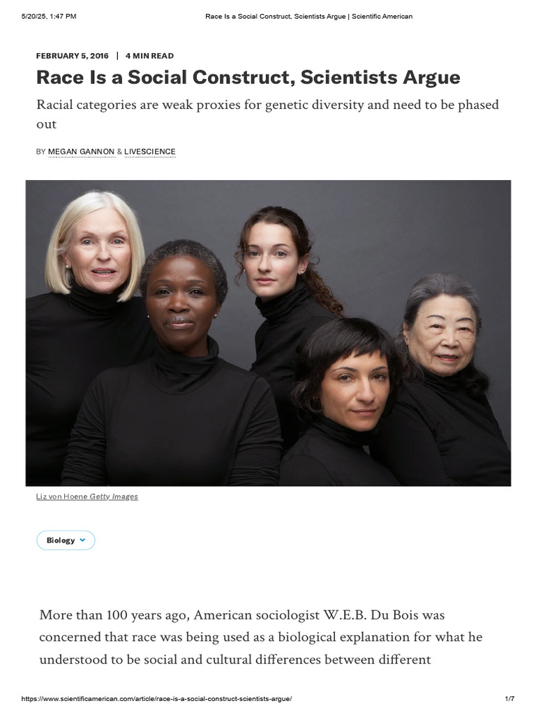 Race: A Social Construct Explained | PDF | Race (Human Categorization ...