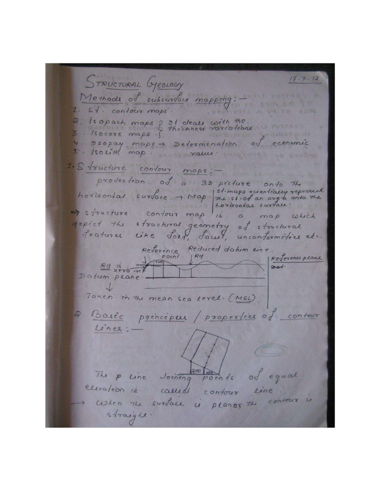 Structural Geology Handwritten Notes | PDF