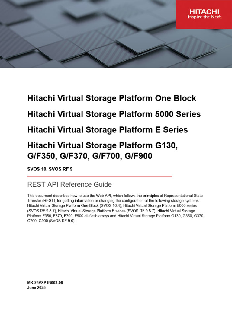 Rest API Reference VSP One Block VSP 5000 VSP e VSP GF Mk-23vsp1b003-06 ...