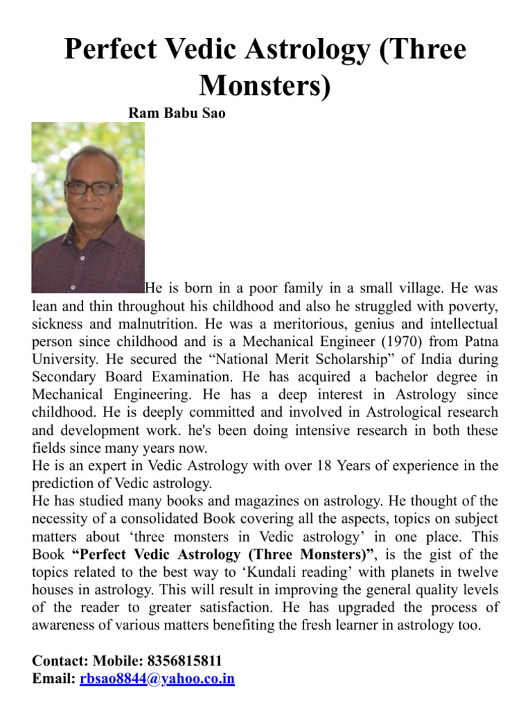 25 Jyotish Ram Babu Sao Perfect Astrology Three Monsters Pitra | PDF | Planets In Astrology ...