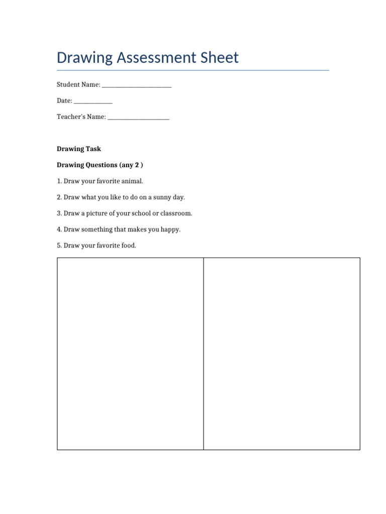 ECE Drawing Assessment Sheet | PDF