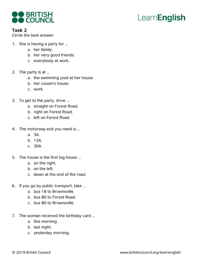 Listening - An Invitation To A Party | PDF