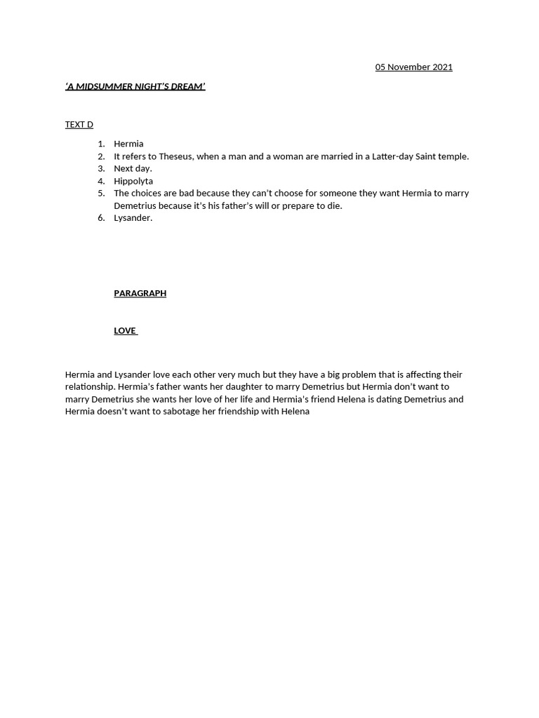 A Midnight Summer's Dream. | PDF