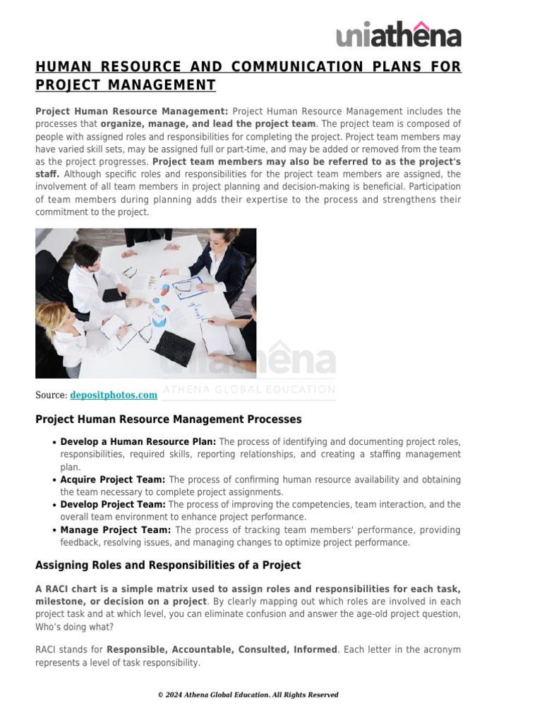 Human Resource & Communication Plans | PDF | Communication | Business