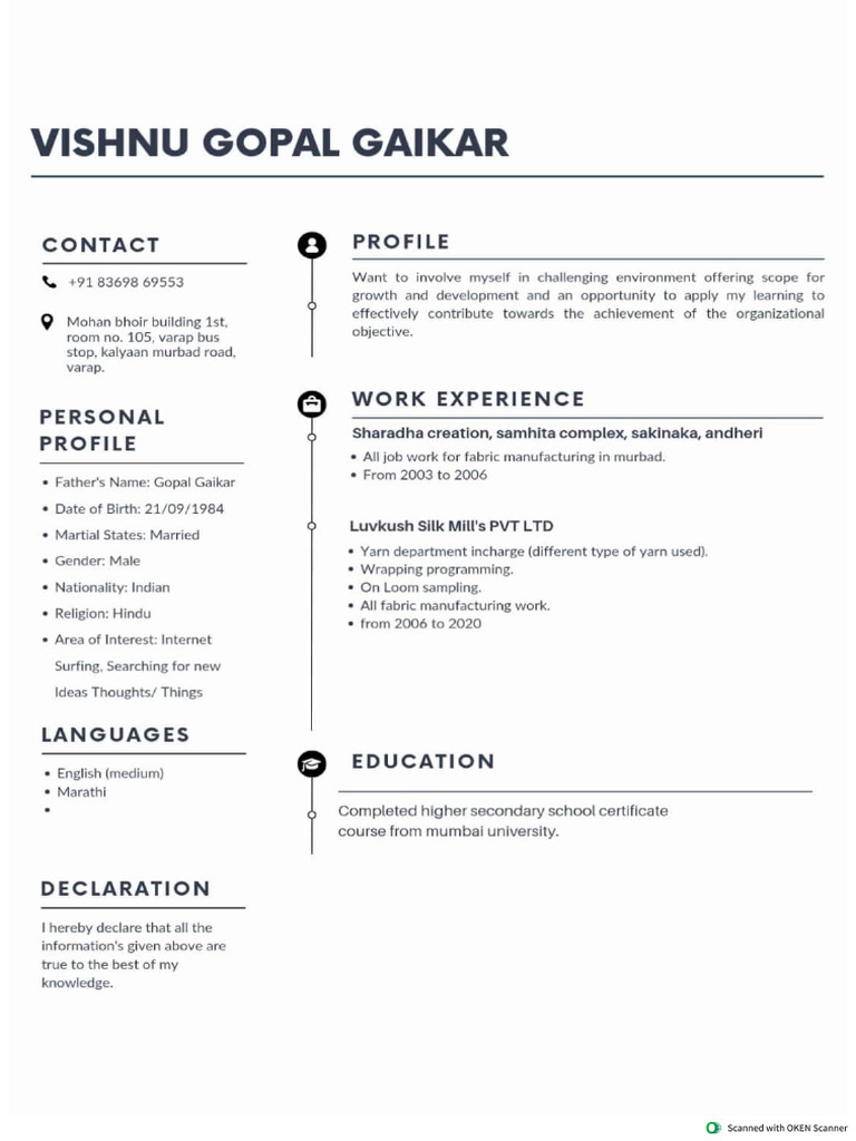 Vishnu Gaikar Resume | PDF