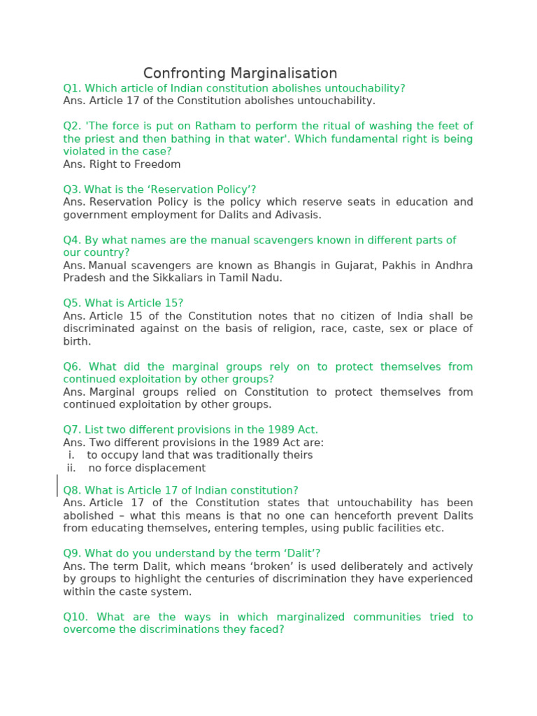 Confronting Marginalisation | PDF | Dalit | Justice