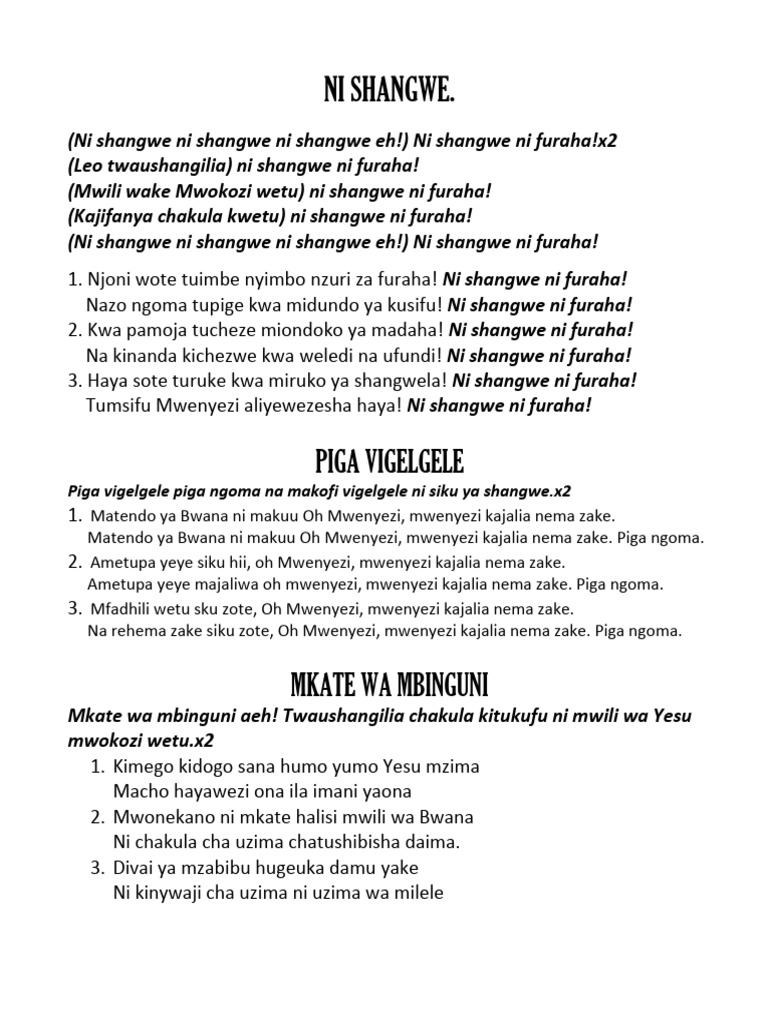 Ni Shangwe - Ekaristi | PDF
