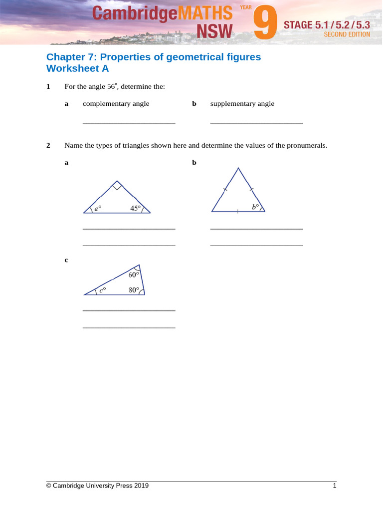 Geometrical Figures Properties Worksheet | PDF | Euclid | Euclidean ...