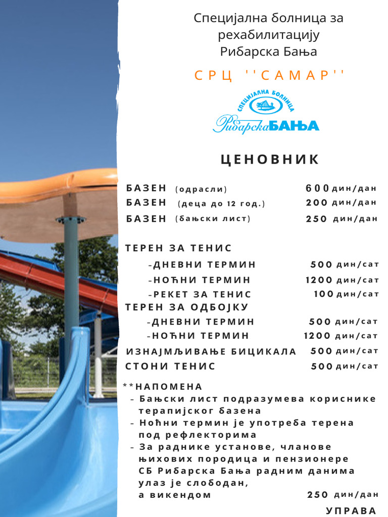 Samar Cenovnik – April 2024 | PDF