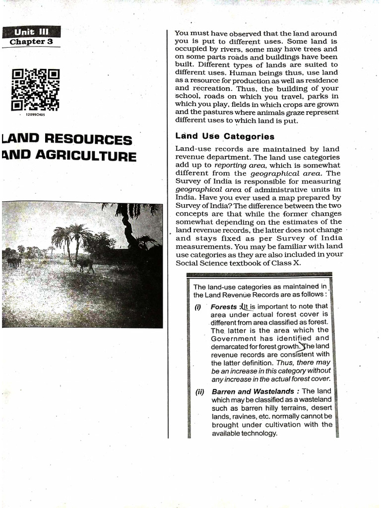 Book 2, Unit 3, Land Resources and Agriculture | PDF