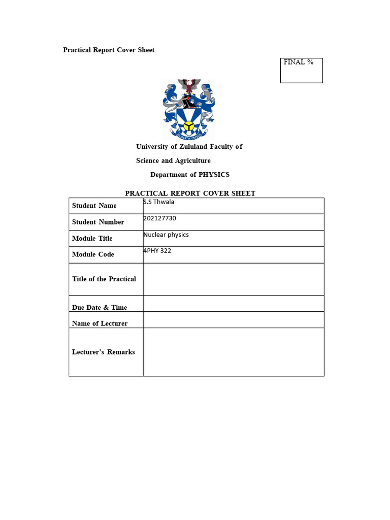 Nuclear Physics Practical 1 | PDF | Radioactive Decay | Gamma Ray