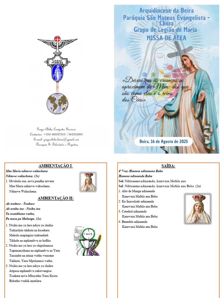 Guiao de Missa de ACEA - Legiao de Maria - 2025 | PDF | Josué | O Reino de Deus