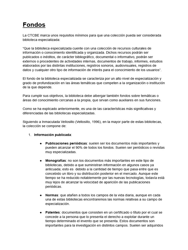 Fondos y Adquisición en Bibliotecas Especializadas | PDF | Bibliotecas ...