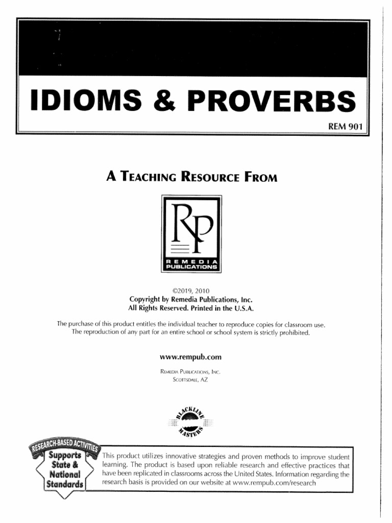 Idioms and Proverbs | PDF