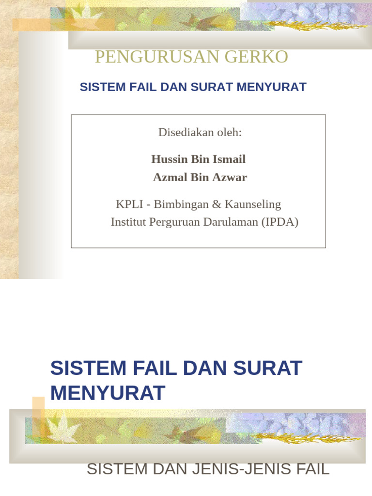 Bab 3 Sistem Fail Dan Surat Menyurat | PDF