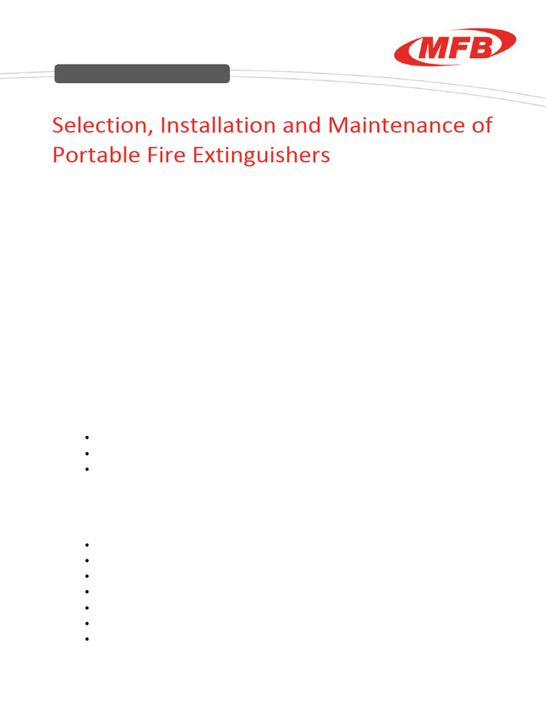 MFB - Fire Safety Guideline No. GL-16 (Portable Fire Extinguishers) | PDF | Fires | Safety