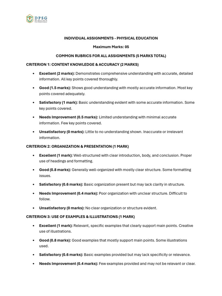 Physical Education Assignments Guide | PDF | Olympic Games | Wearable ...