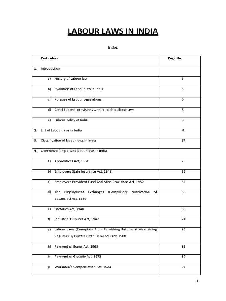 Labour Laws in India | PDF | Business