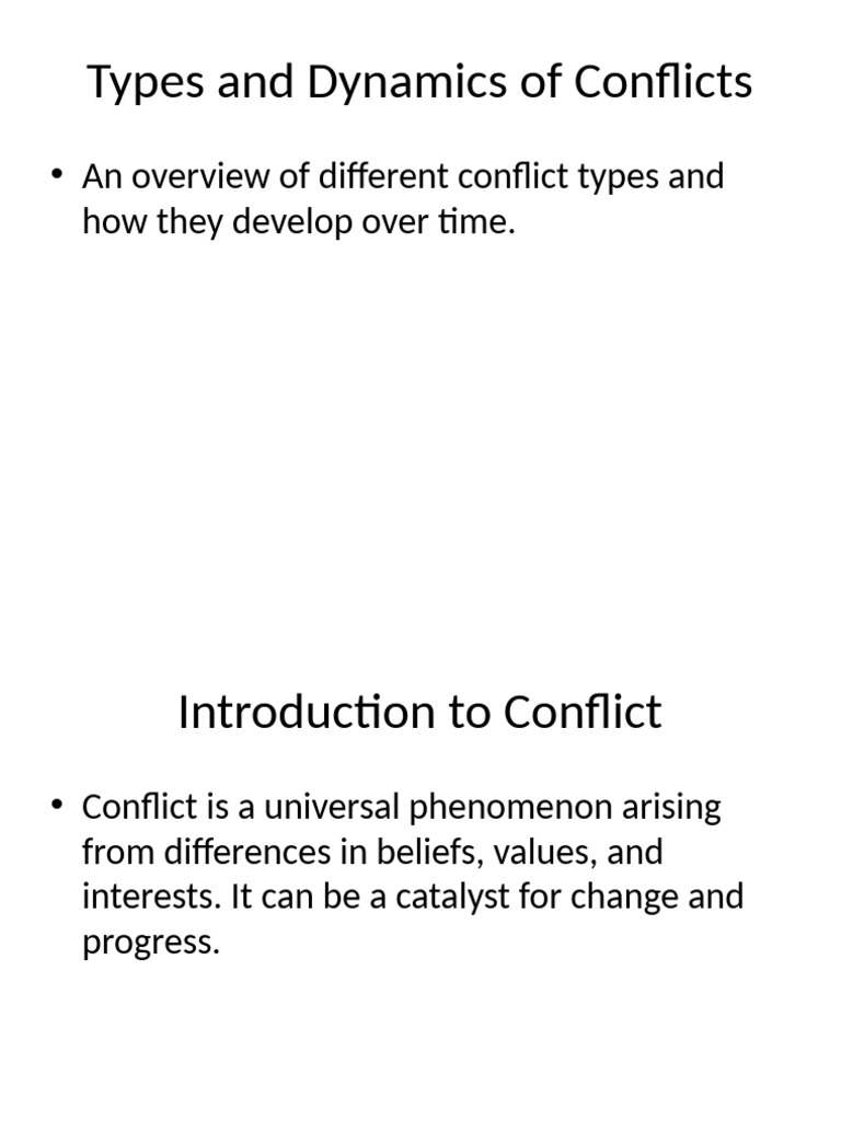 Types and Dynamics of Conflicts | PDF