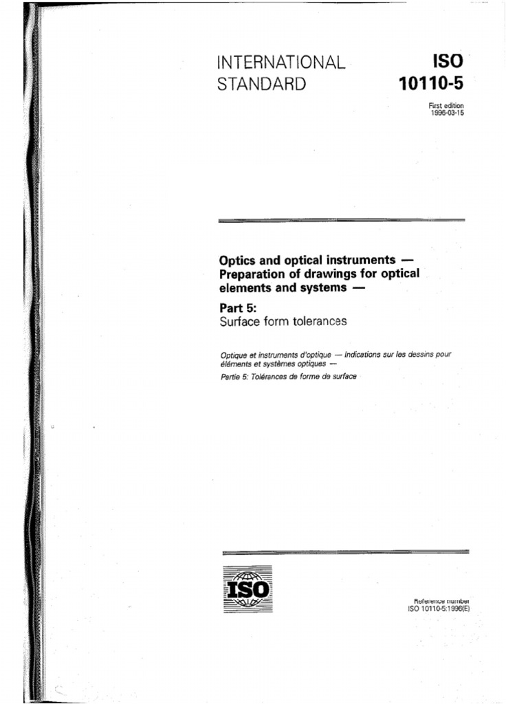 ISO 10110-5 - Surface Form Tolerances | PDF