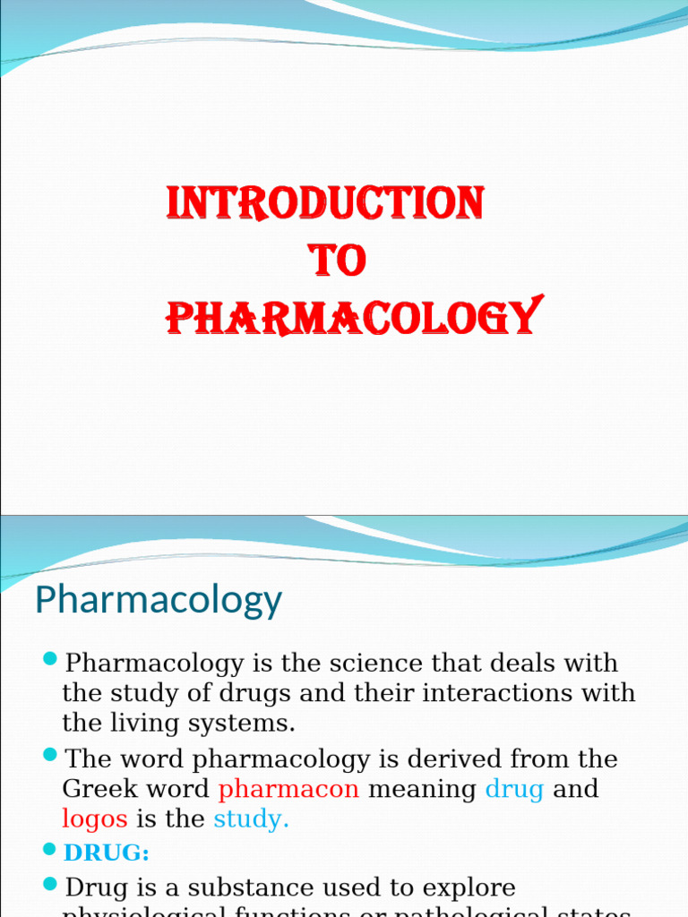Introduction to Pharmacology Basics | PDF | Injection (Medicine ...