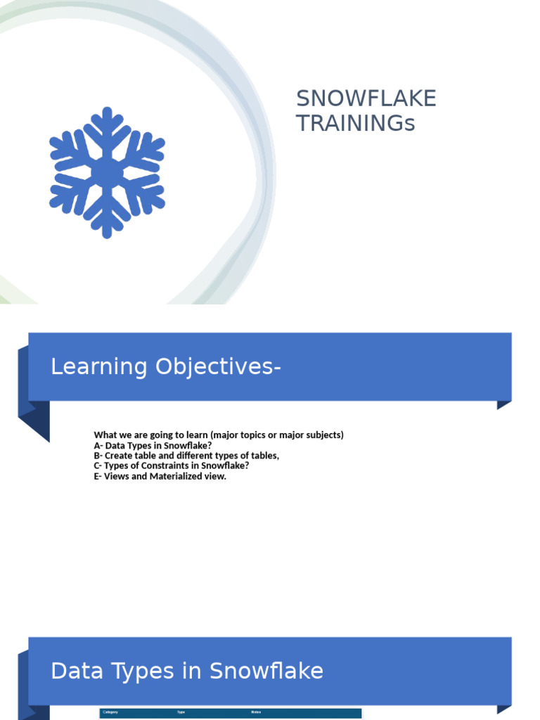 Snowflake (Tables & Views) - 1 | PDF | Table (Database) | Databases