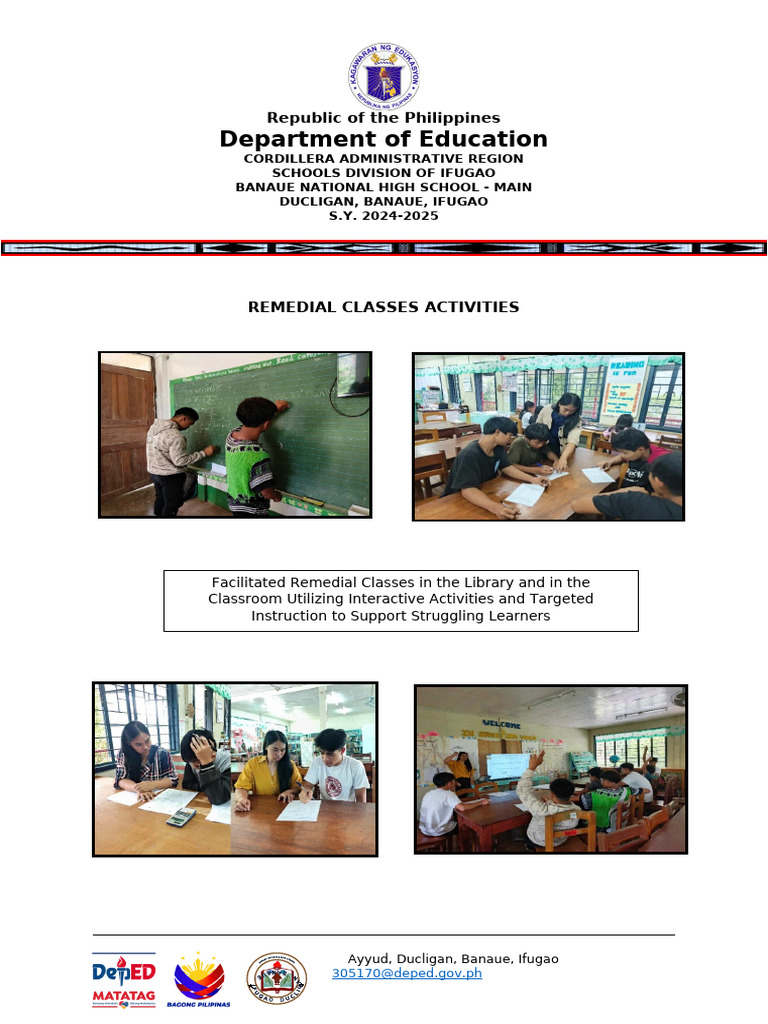 Remedial Classes Overview for Ifugao Students | PDF