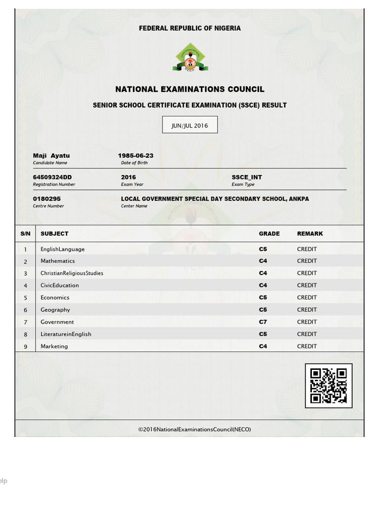 New Neco Result | PDF