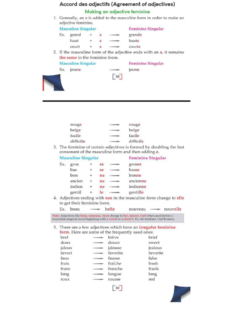 Les Adjectifs | PDF