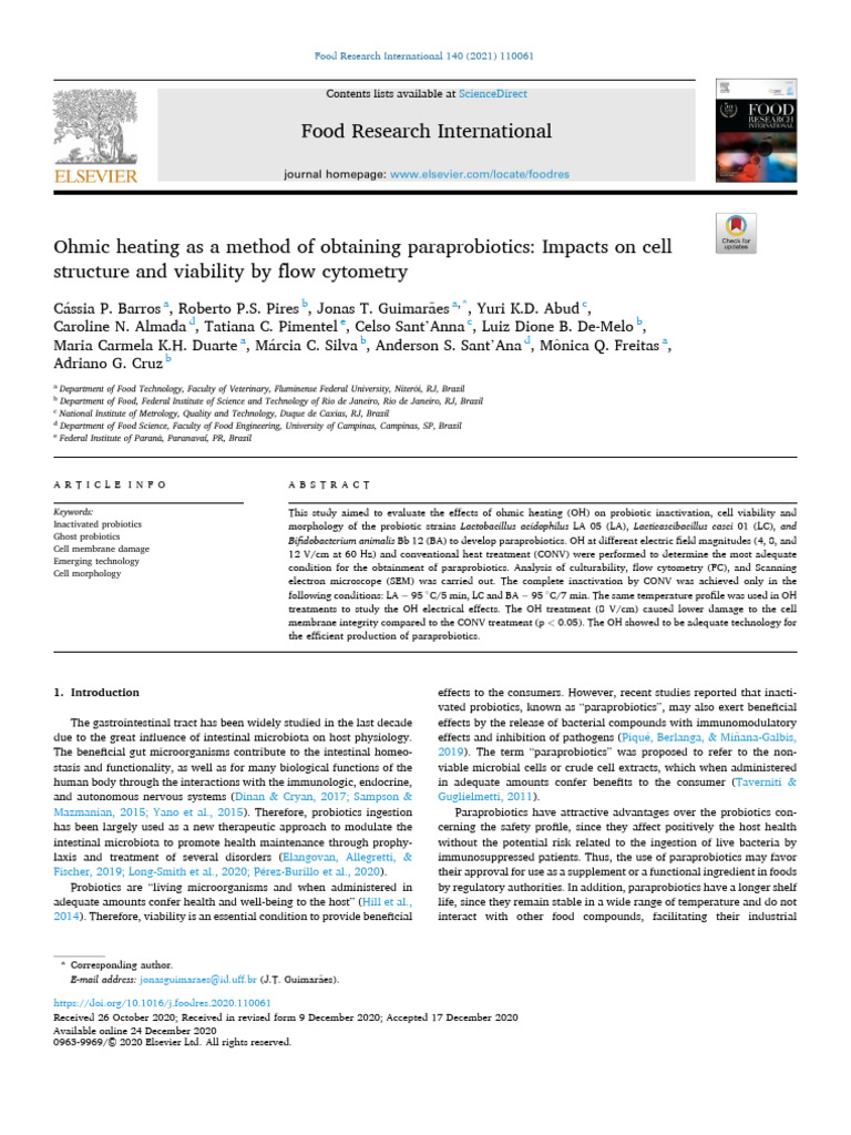 Baros Et Al., 2021-Method For Paraprobiotics-Ohmic Heating As A Method ...